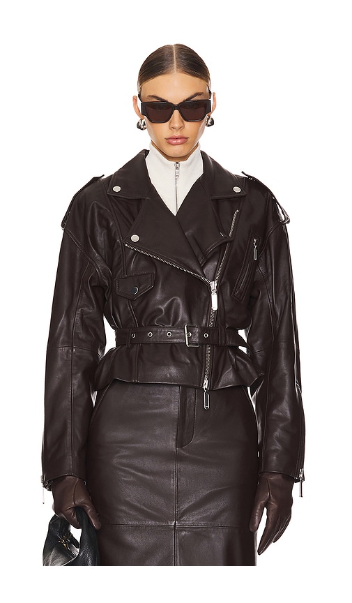 CAMILA COELHO Camila Coelho Ambrosia Leather Moto Jacket